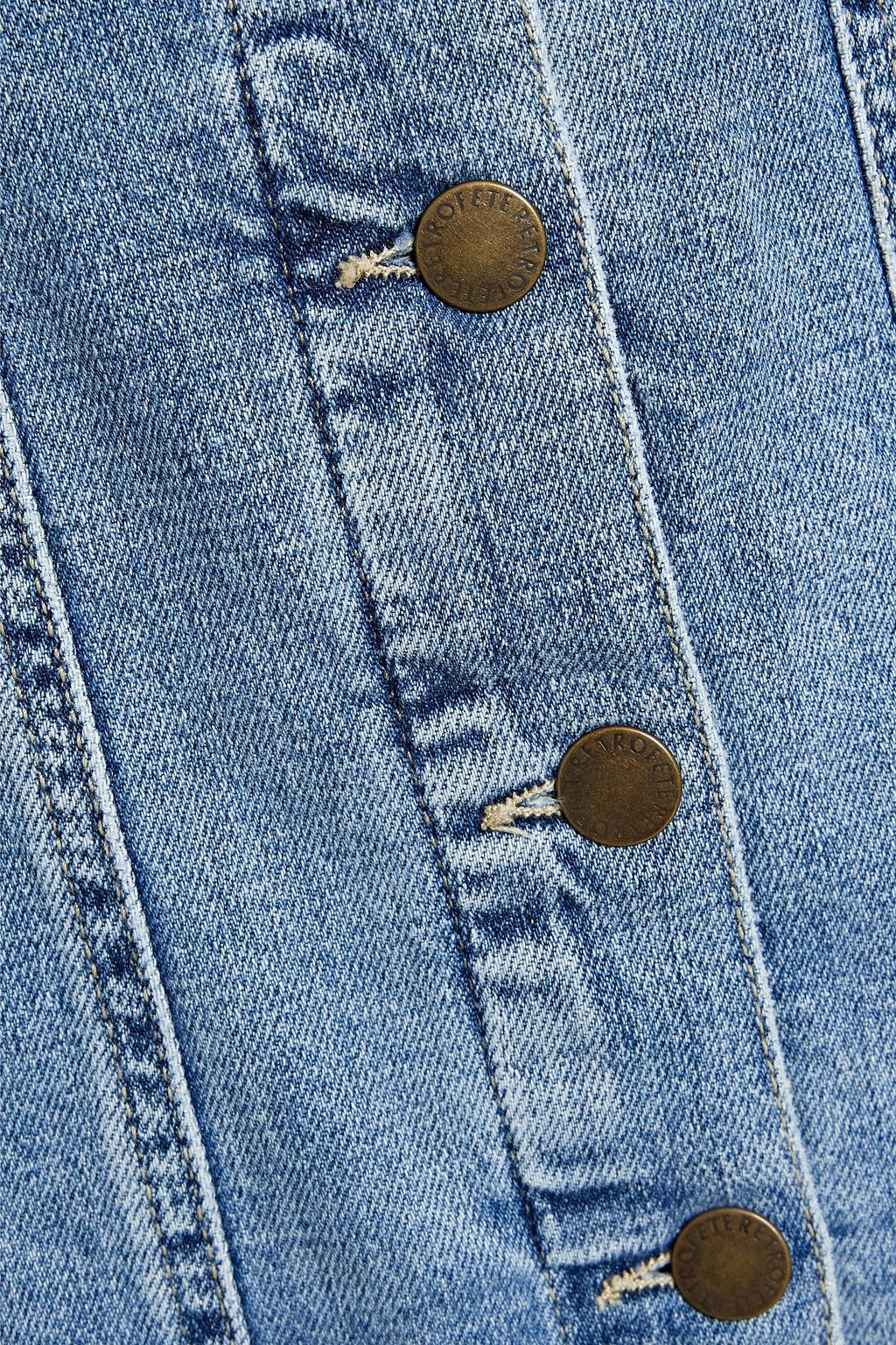 RETROFÊTE Jamie belted distressed denim mini dress | THE OUTNET