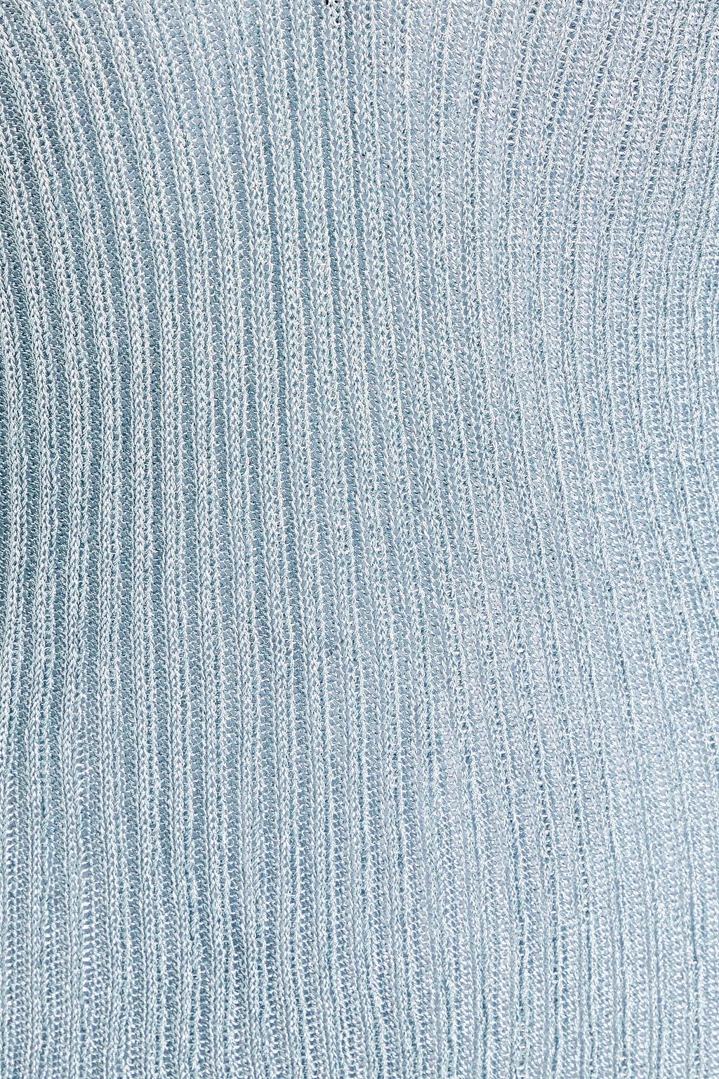 GANNI Heather metallic ribbed-knit tank | THE OUTNET