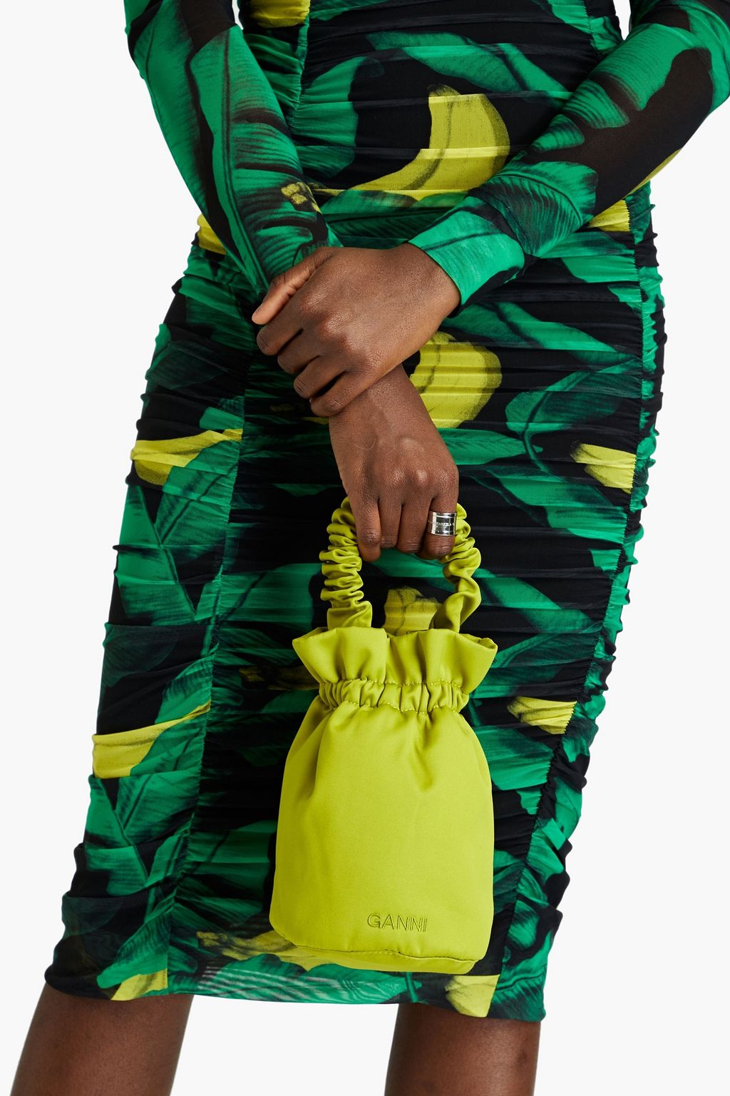 GANNI Satin bucket bag | THE OUTNET