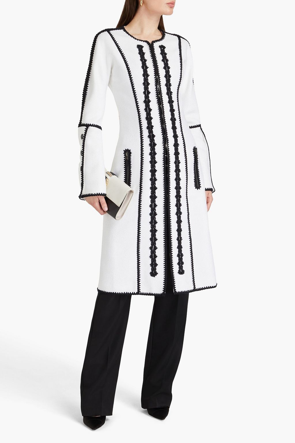 ANDREW GN Crochet-trimmed cotton-blend tweed coat | THE OUTNET