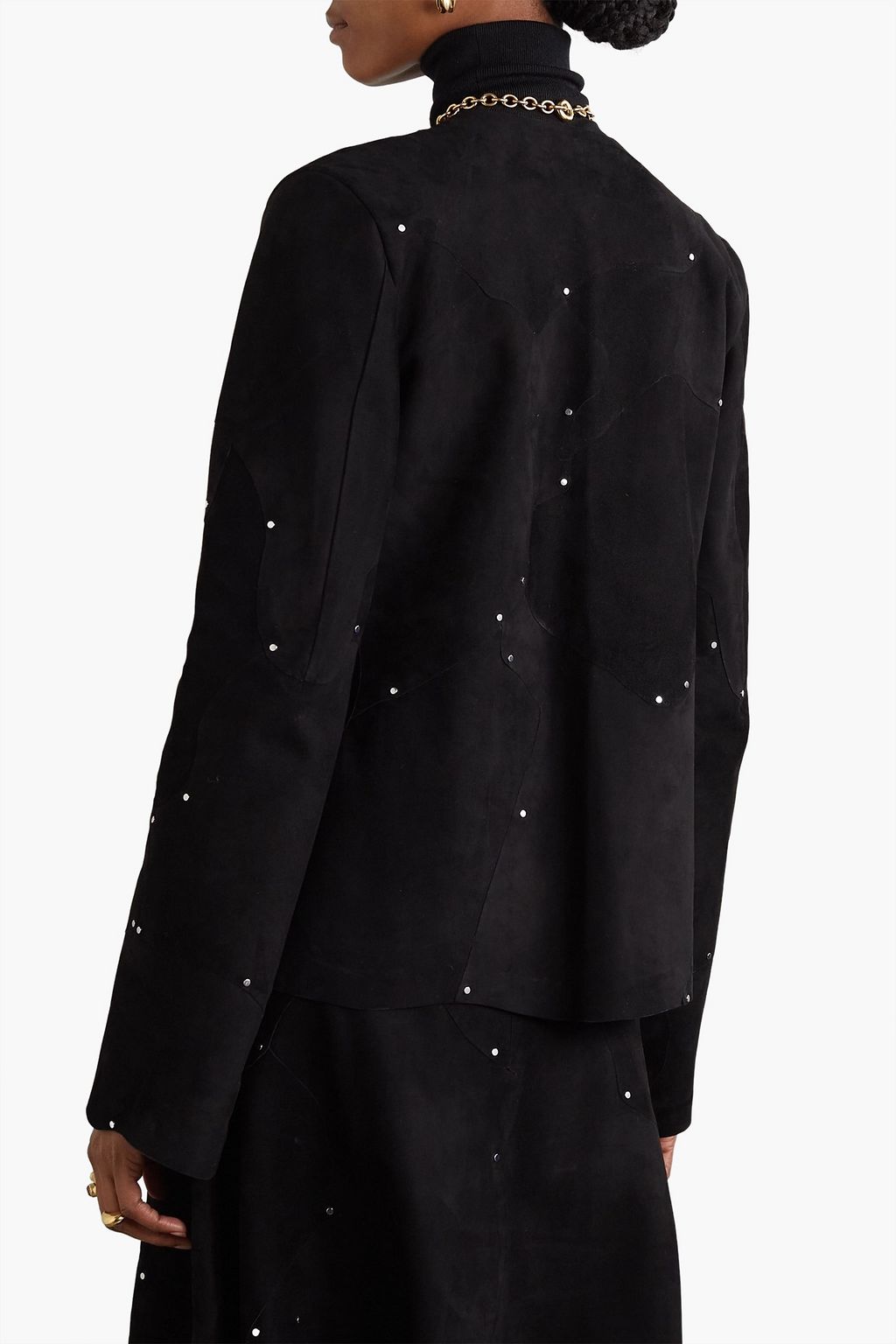 CHLOÉ Studded paneled suede jacket | THE OUTNET
