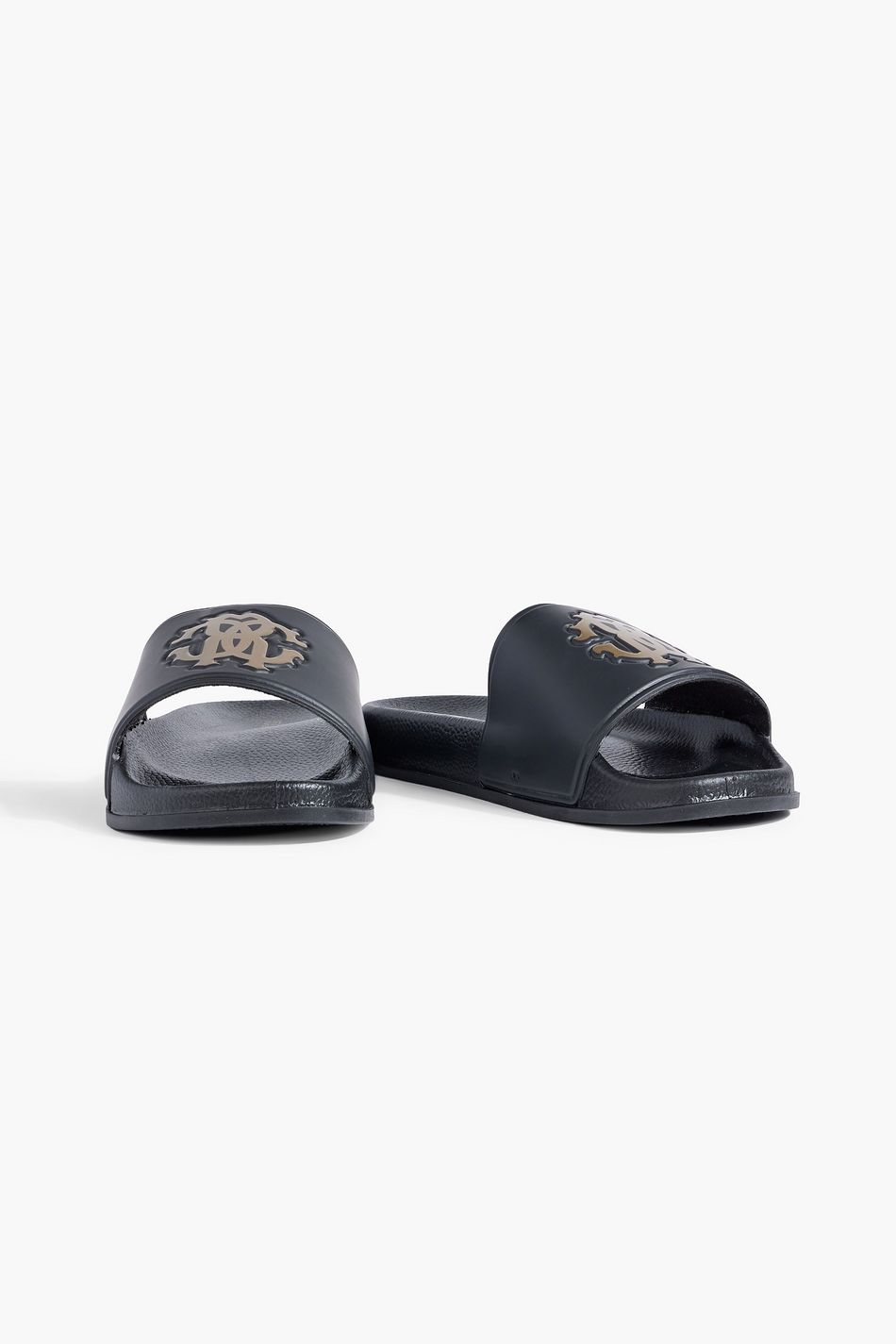 ROBERTO CAVALLI Printed embossed rubber slides | THE OUTNET