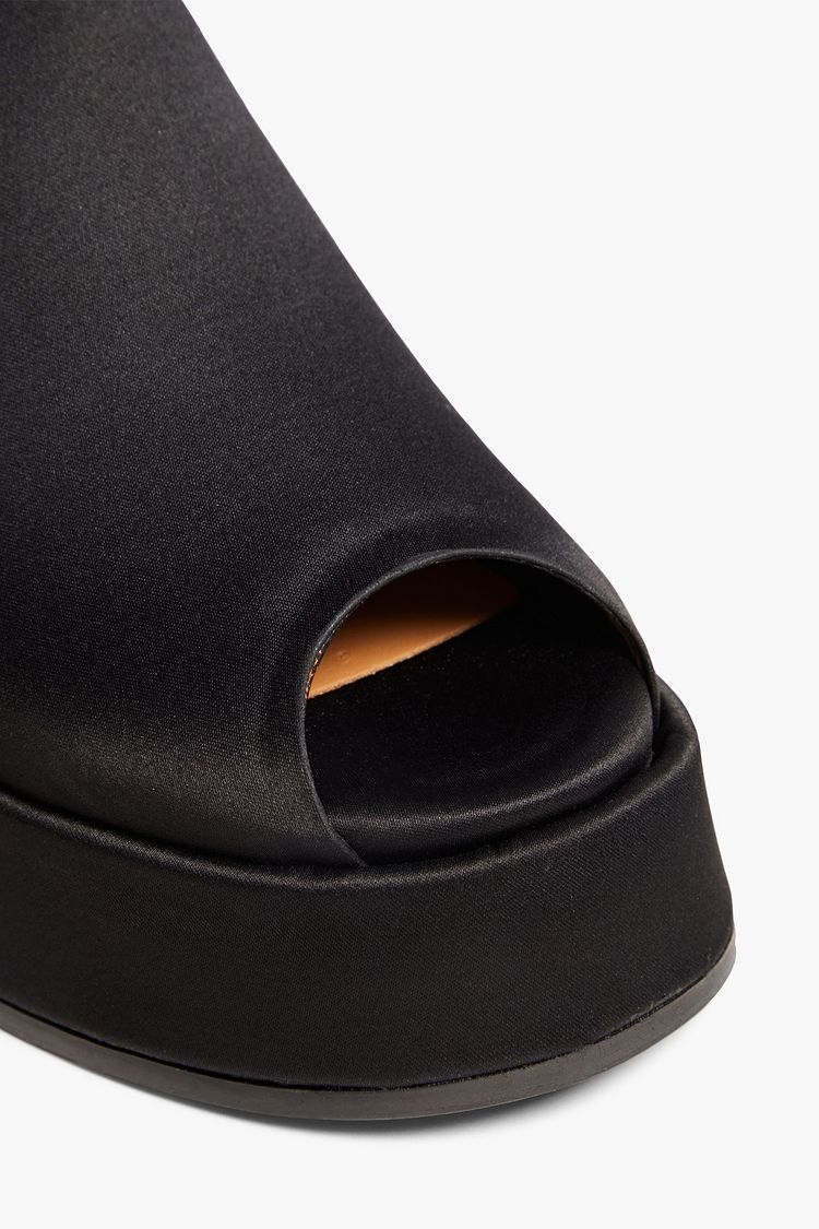 GANNI Satin platform mules | THE OUTNET