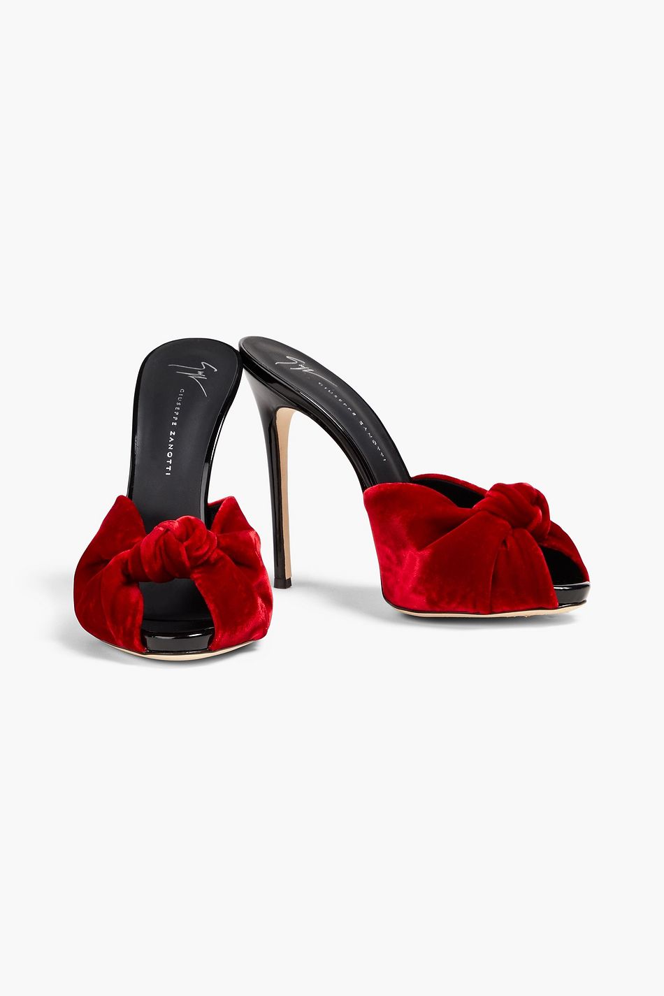 GIUSEPPE ZANOTTI Bridget 110 knotted velvet mules | THE OUTNET