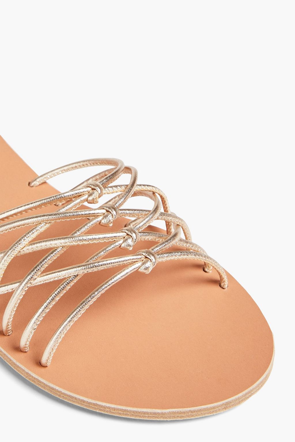 ANCIENT GREEK SANDALS Andrea knotted metallic faux leather slides | THE ...