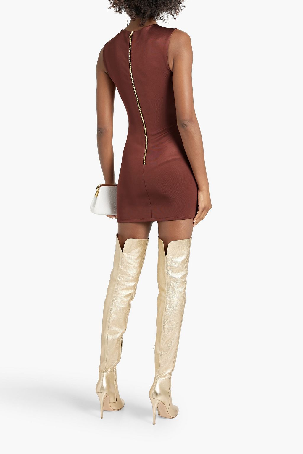 Balmain Ruched Stretch Jersey Mini Dress The Outnet