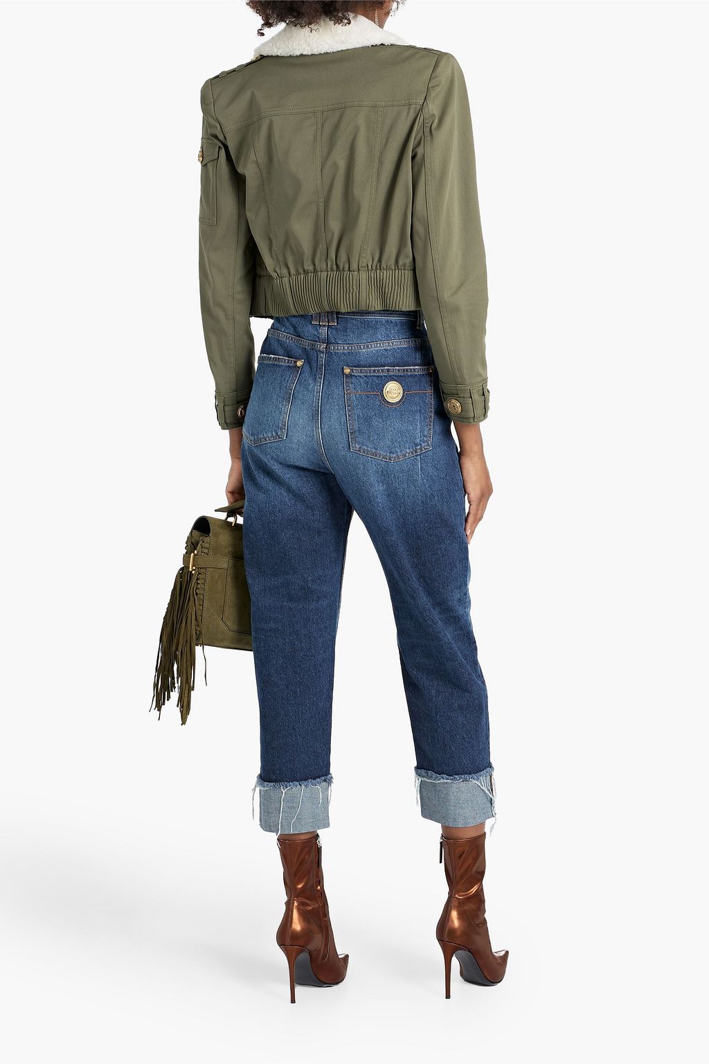 BALMAIN Cropped high-rise tapered jeans | THE OUTNET