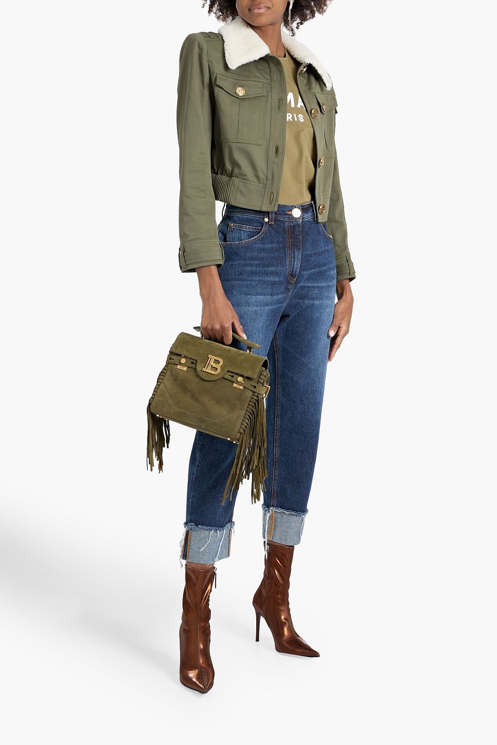 BALMAIN Cropped high-rise tapered jeans | THE OUTNET