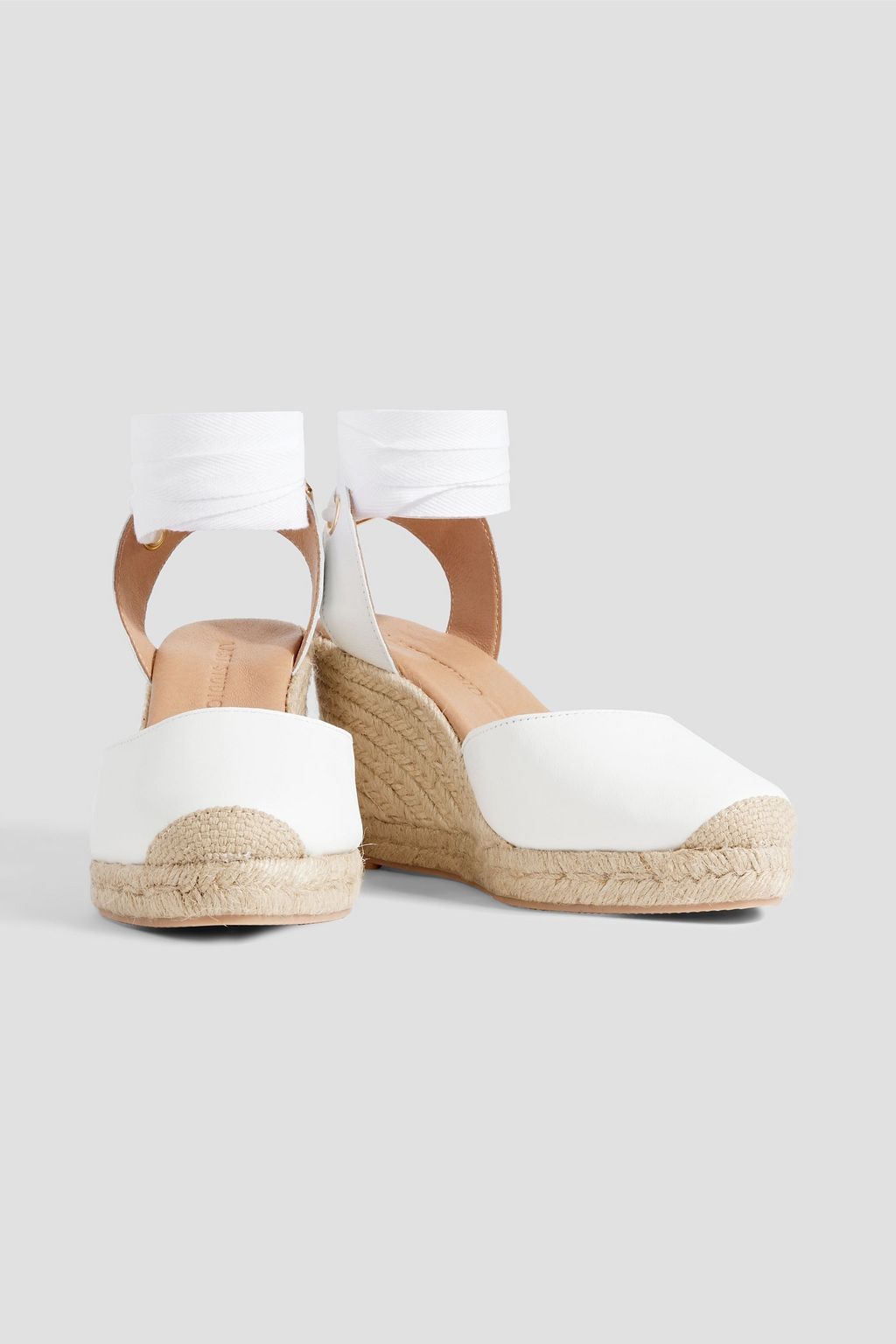 LAST STUDIO Leather wedge espadrilles | THE OUTNET