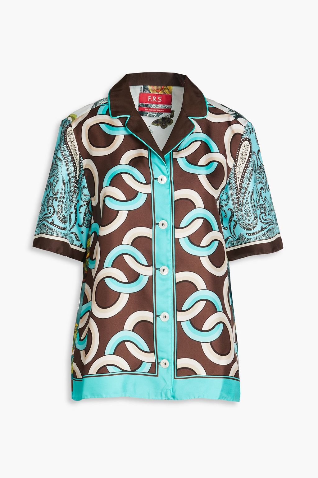 F.R.S. FOR RESTLESS SLEEPERS Homonoia printed silk-satin shirt | THE OUTNET