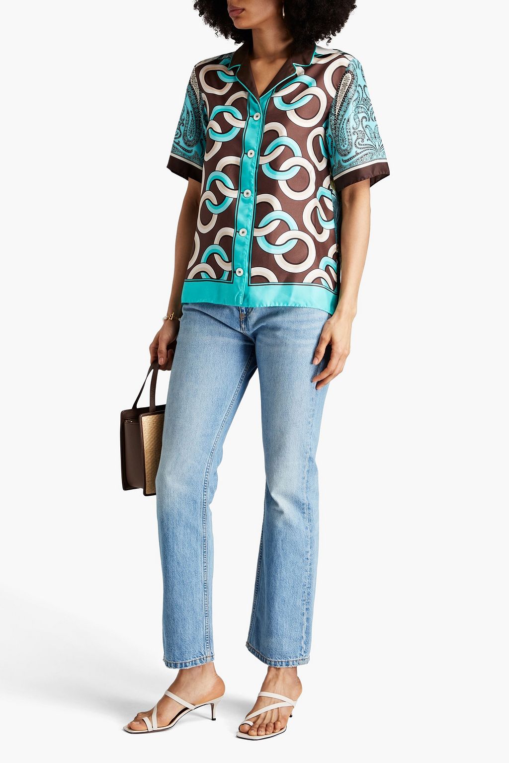 F.R.S. FOR RESTLESS SLEEPERS Homonoia printed silk-satin shirt | THE OUTNET