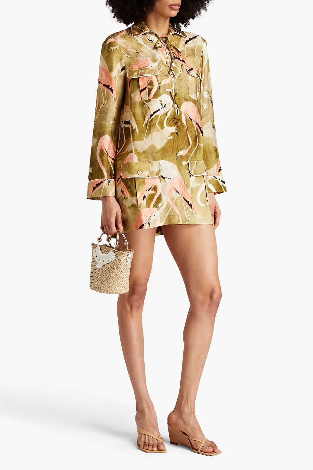 F.R.S. FOR RESTLESS SLEEPERS Melaina printed cupro crepe mini dress ...