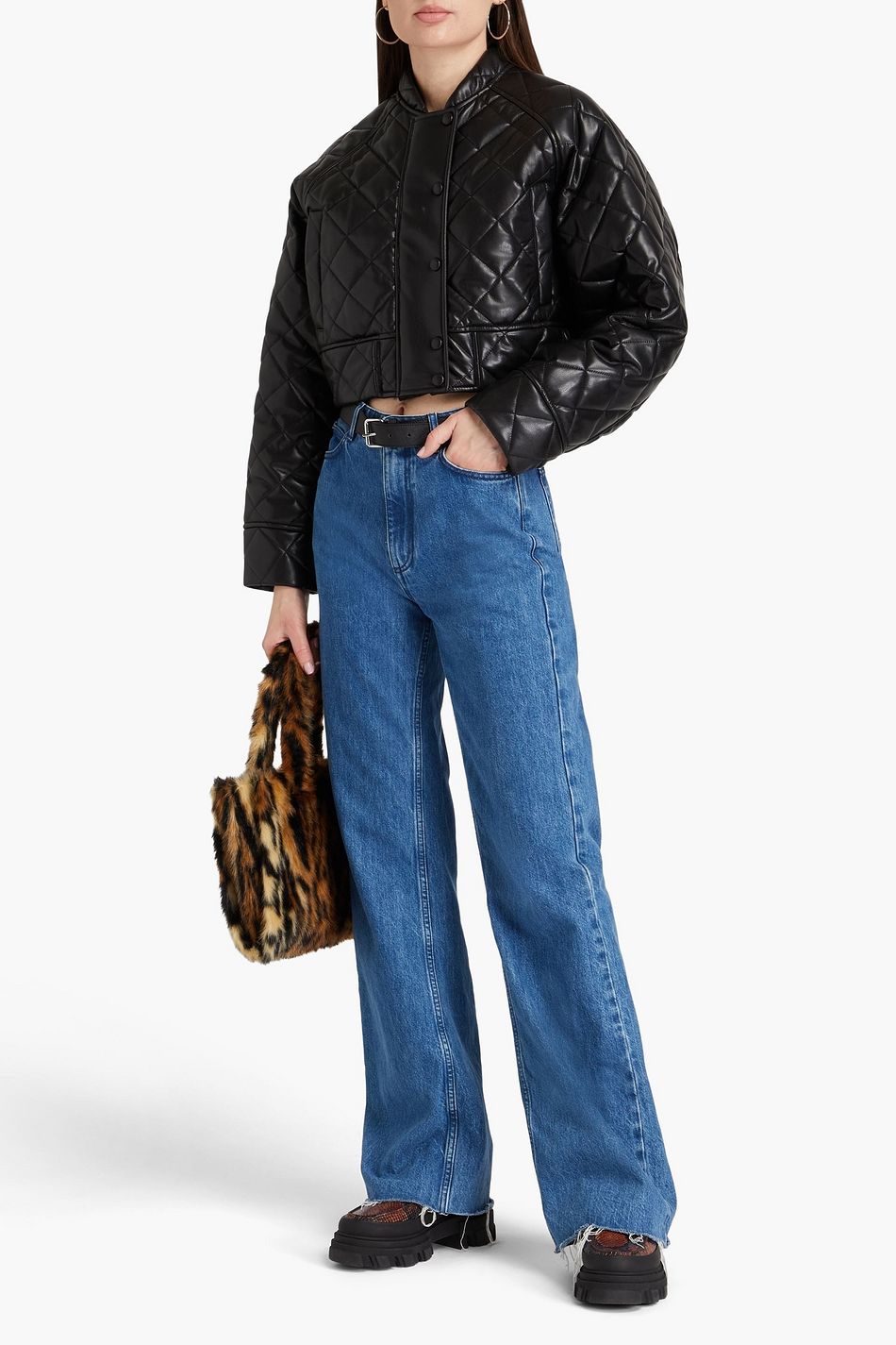 STAND STUDIO Ava cropped quilted jacket | THE OUTNET