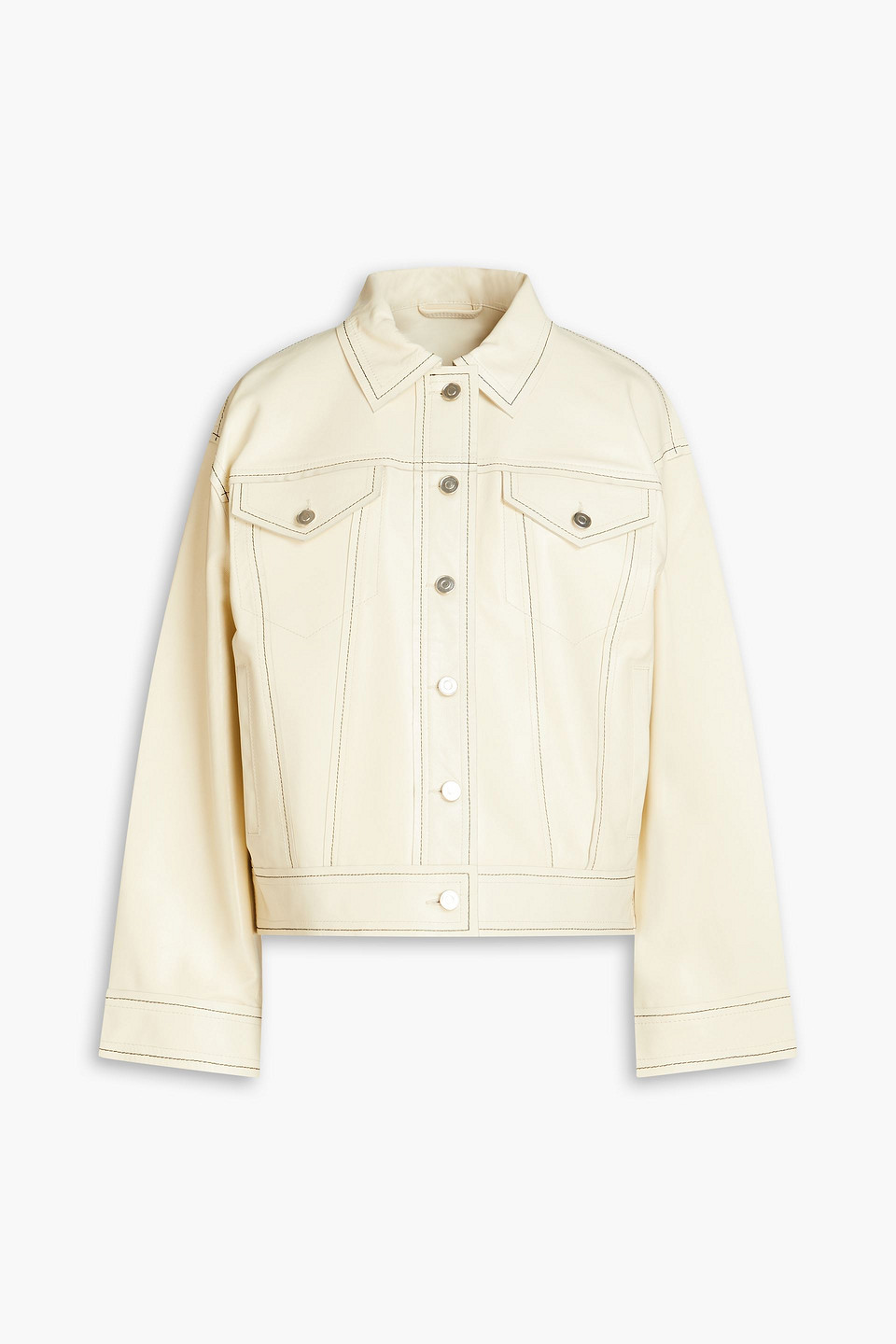 Stand Studio Jean Leather Jacket In Cream | ModeSens