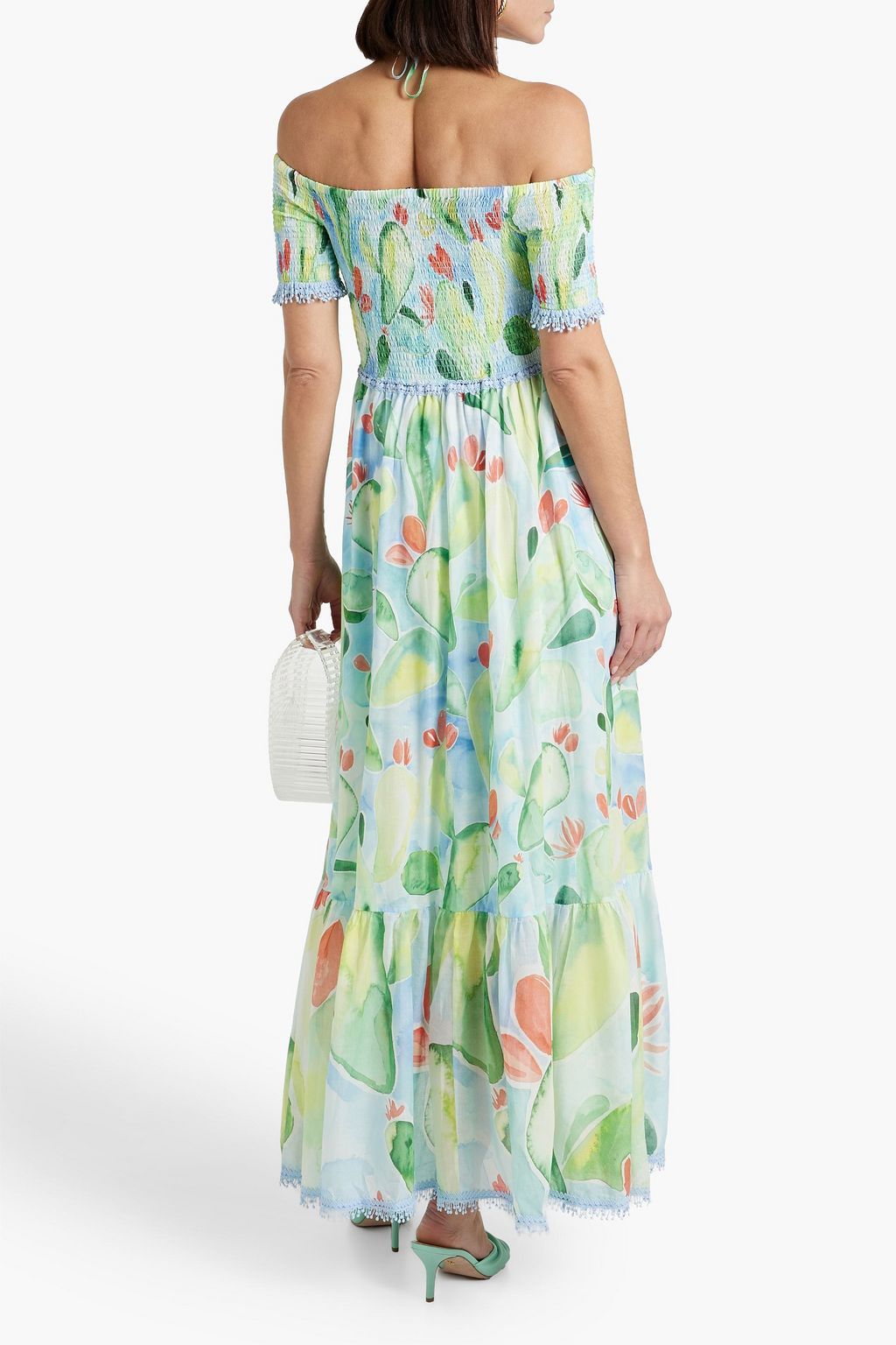 CHARO RUIZ IBIZA Aryana cold-shoulder printed cotton-blend voile maxi ...