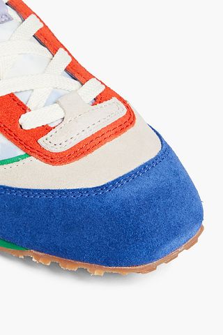 ZIMMERMANN Tie-dyed twill and suede sneakers | THE OUTNET