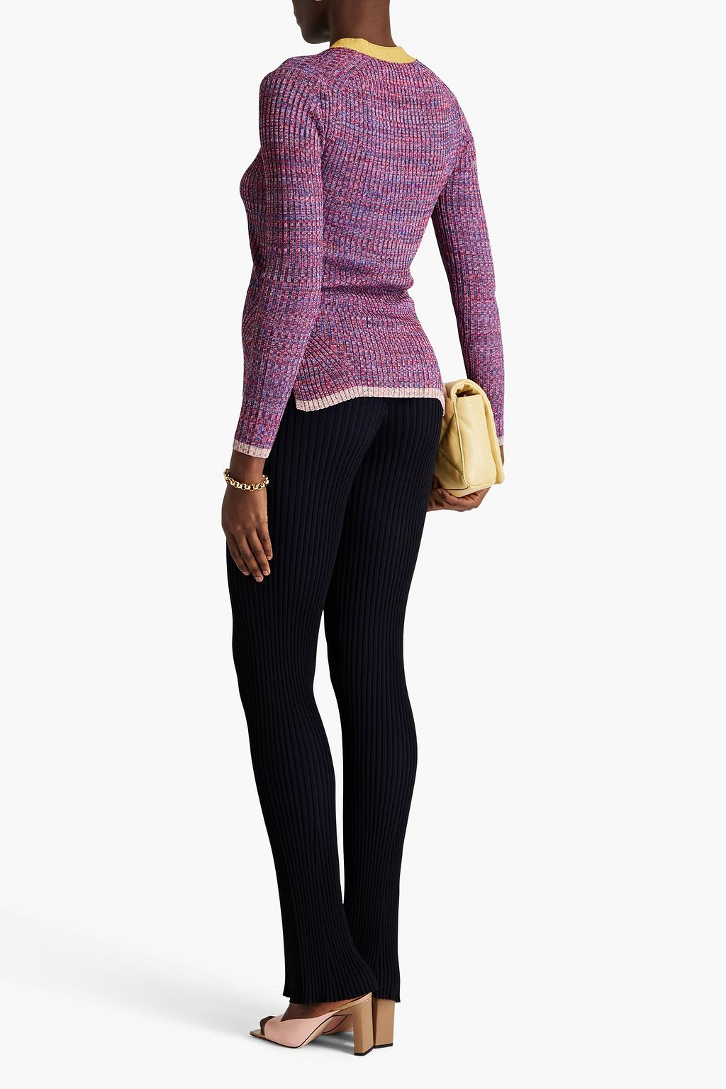 ZIMMERMANN Marled ribbed-knit cardigan | THE OUTNET