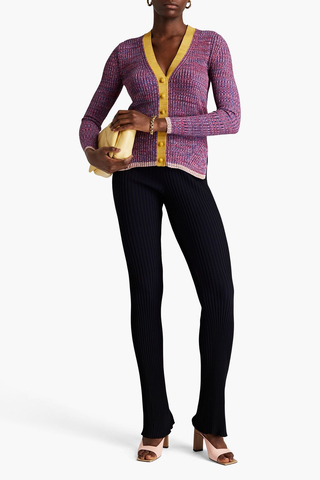 ZIMMERMANN Marled ribbed-knit cardigan | THE OUTNET