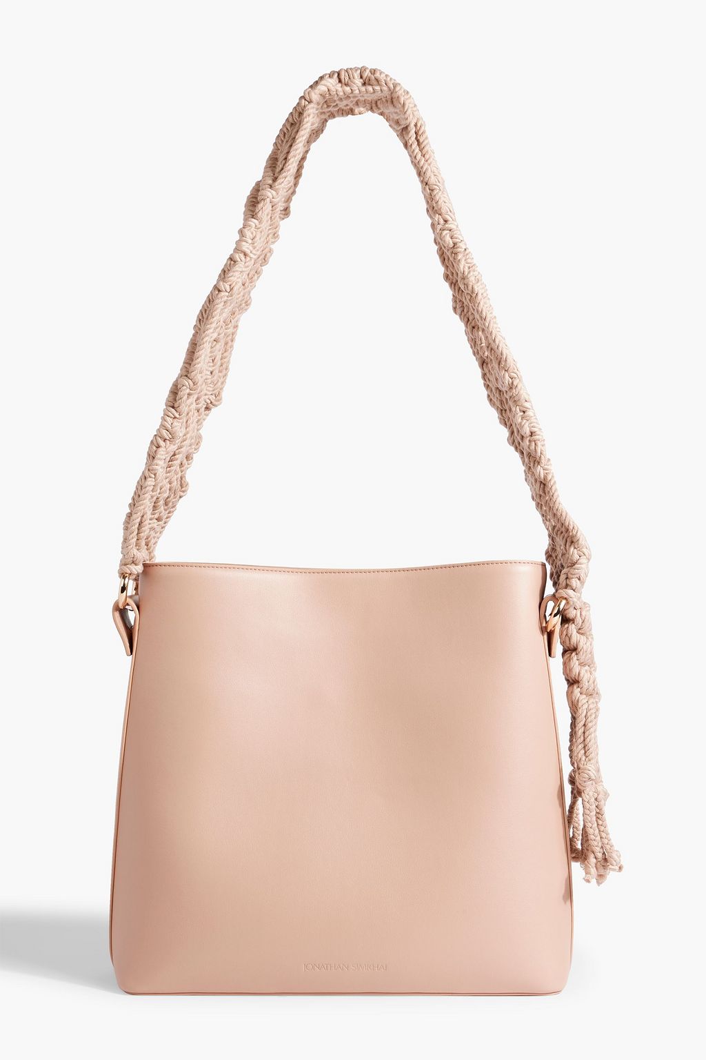SIMKHAI Britt macramé-trimmed leather shoulder bag | THE OUTNET