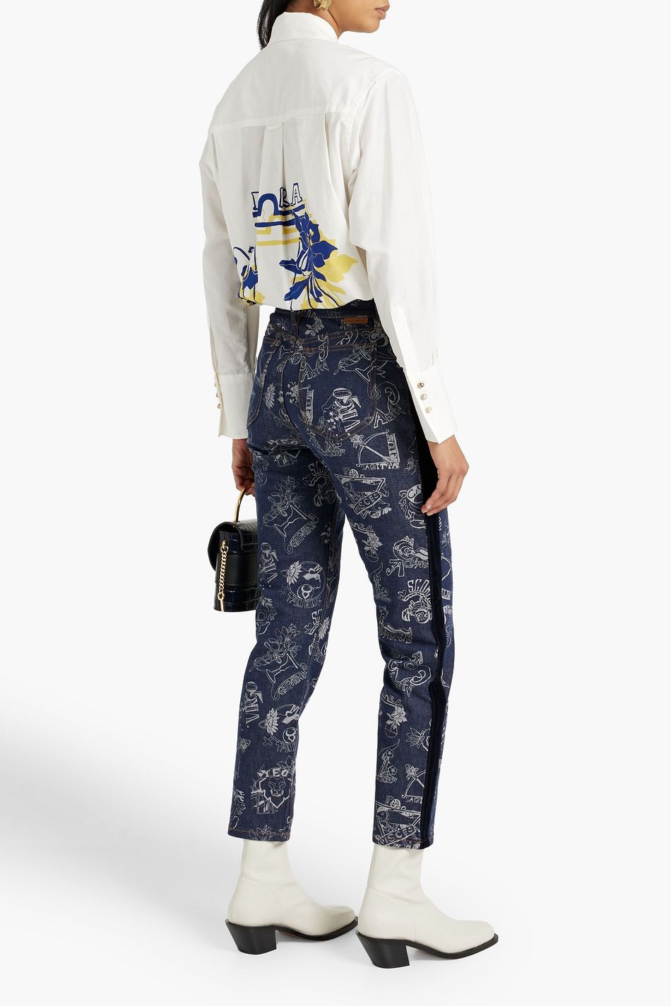 ZIMMERMANN Printed high-rise slim-leg jeans | THE OUTNET