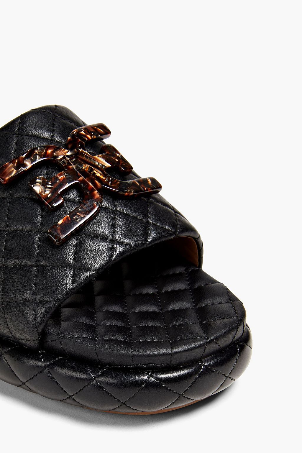 SAM EDELMAN Karinda quilted appliquéd leather slides | THE OUTNET
