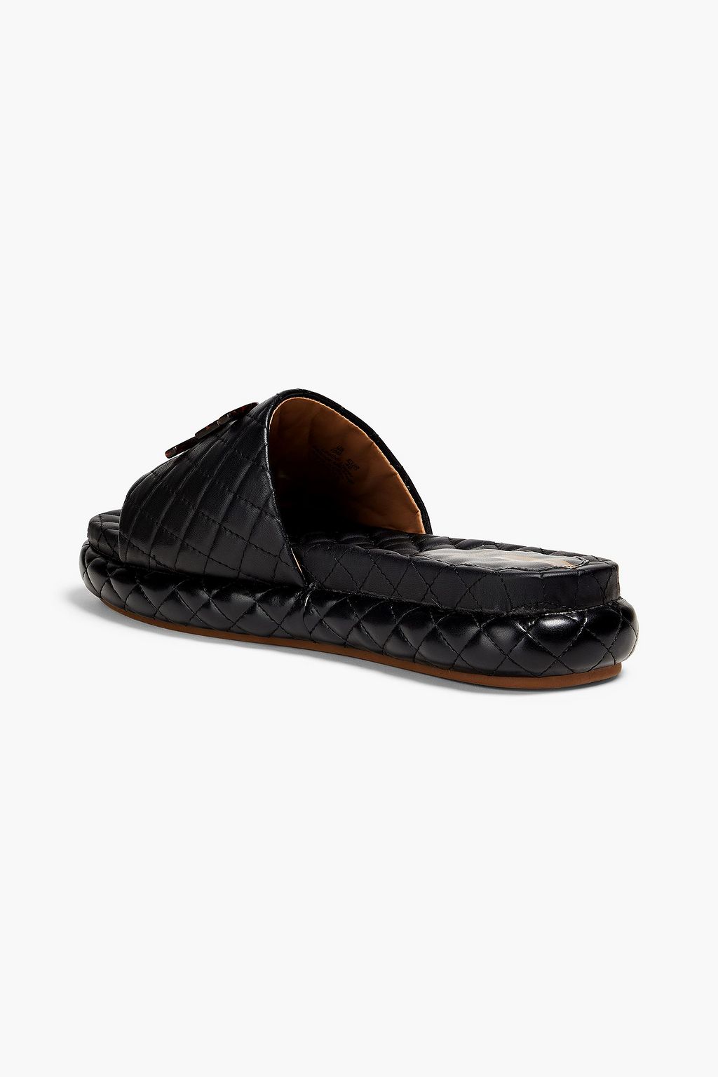 SAM EDELMAN Karinda quilted appliquéd leather slides | THE OUTNET