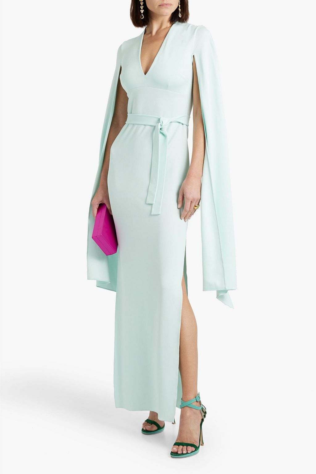 SAFIYAA Tomesha belted crepe maxi dress | THE OUTNET