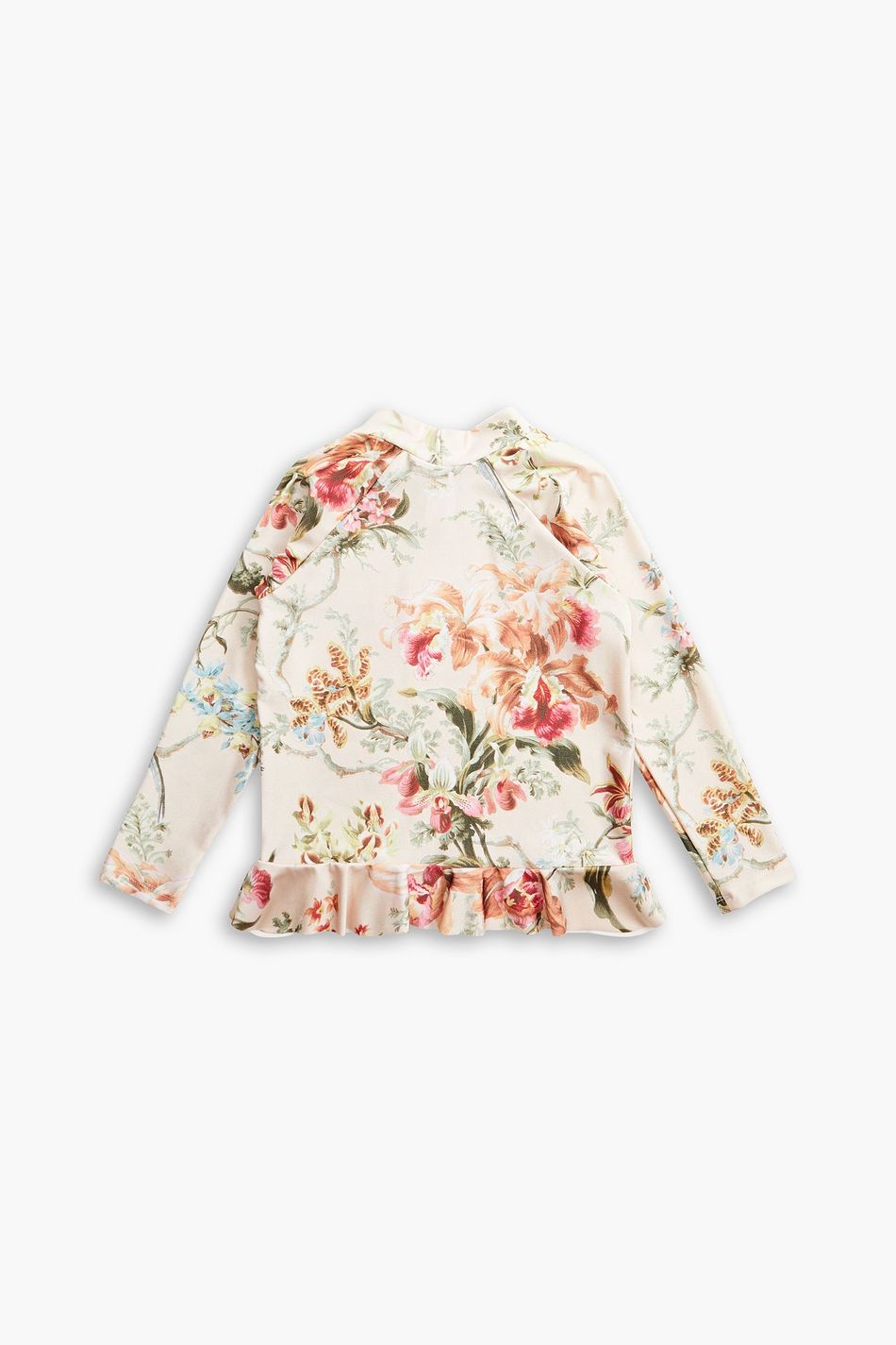 ZIMMERMANN Kid Mercer ruffled floral-print rash guard | THE OUTNET