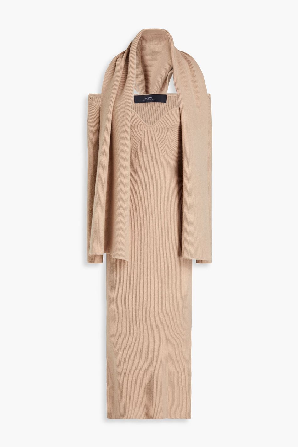 ARCH4 Coco ribbed cashmere midi dress | THE OUTNET