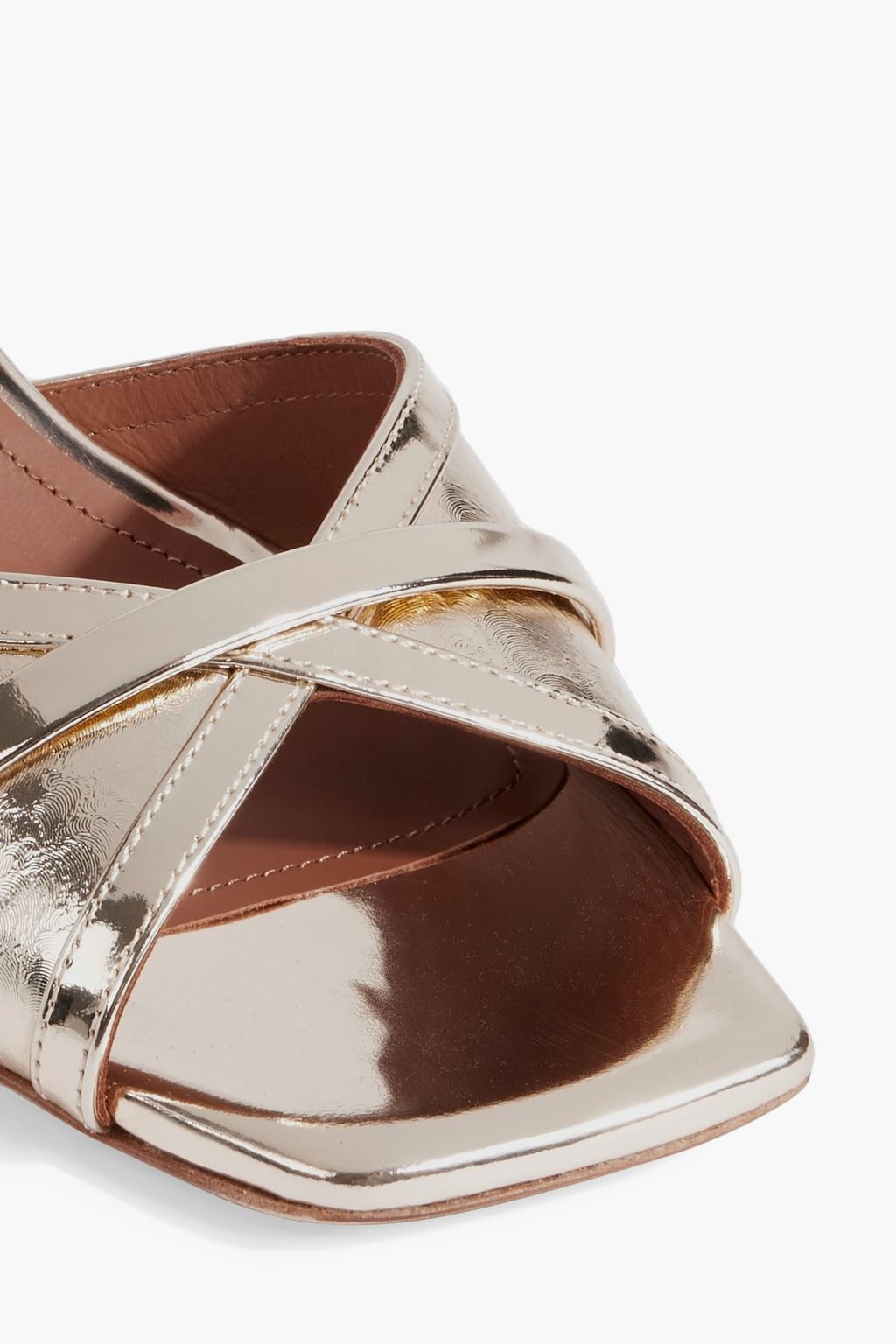 MALONE SOULIERS Perla mirrored-leather mules | THE OUTNET