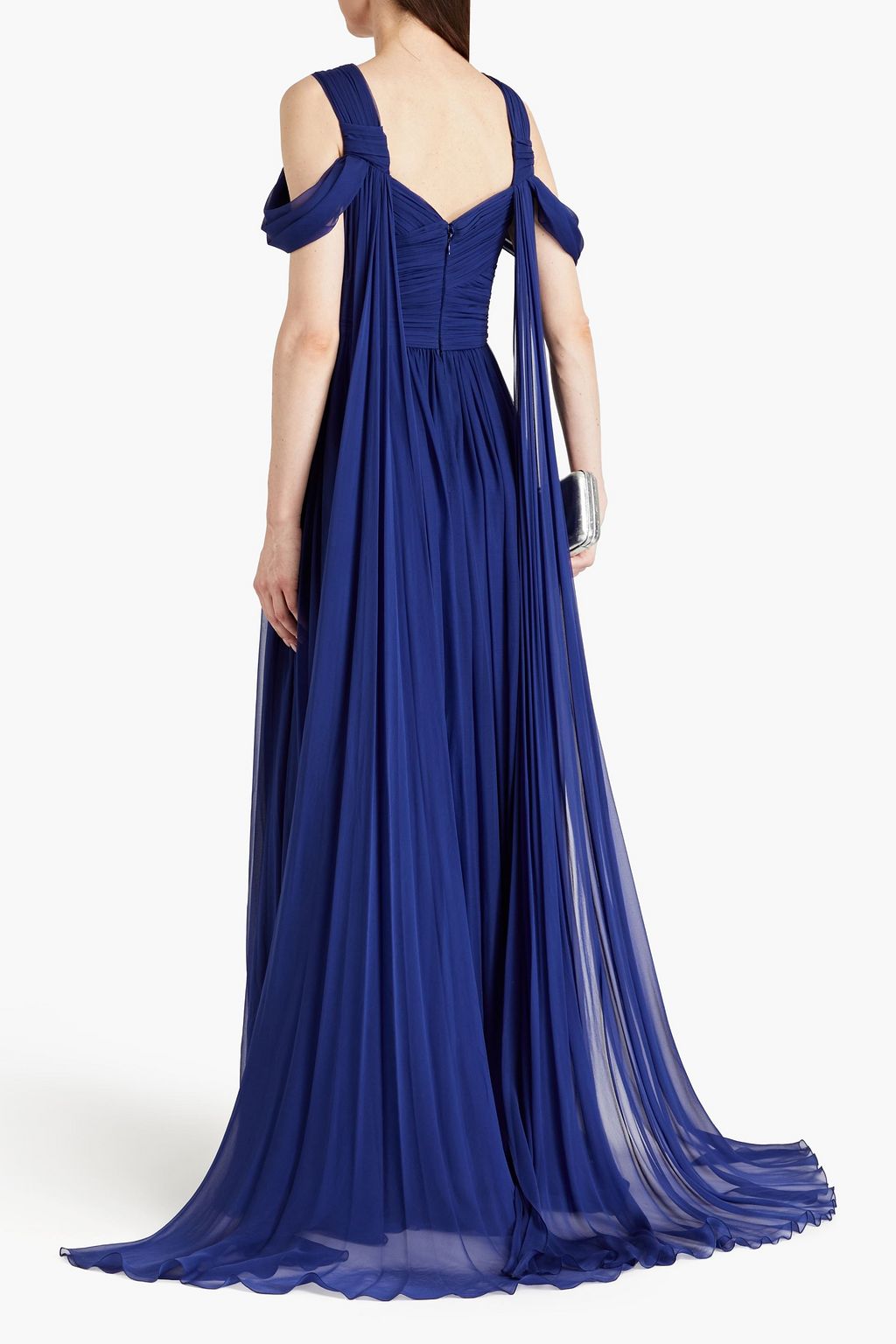 ZUHAIR MURAD Cold-shoulder pleated silk-chiffon gown | THE OUTNET