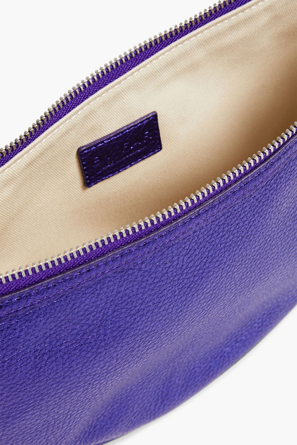 BY FAR Gib metallic pebbled-leather shoulder bag | THE OUTNET