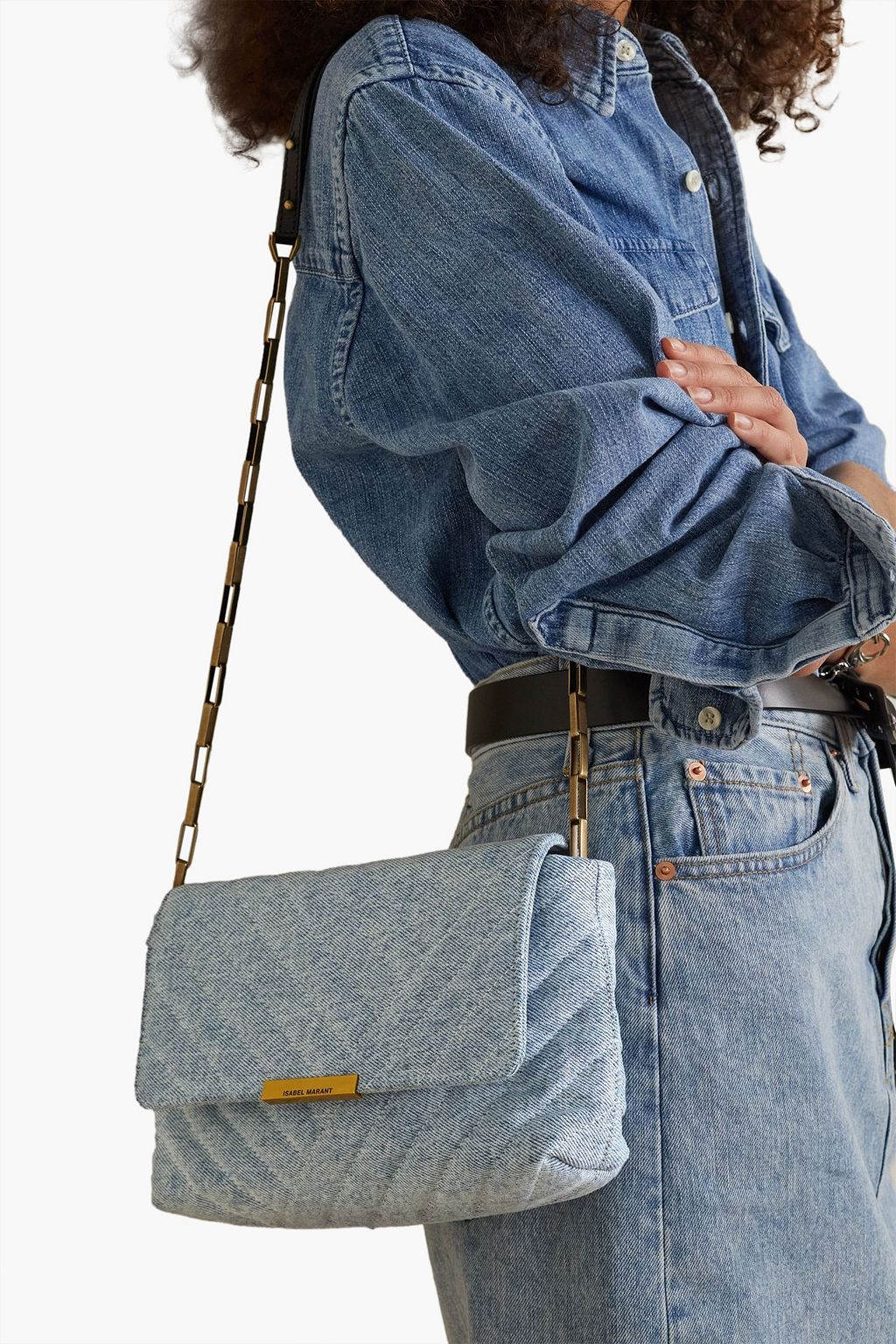 ISABEL MARANT Merine quilted denim shoulder bag | THE OUTNET