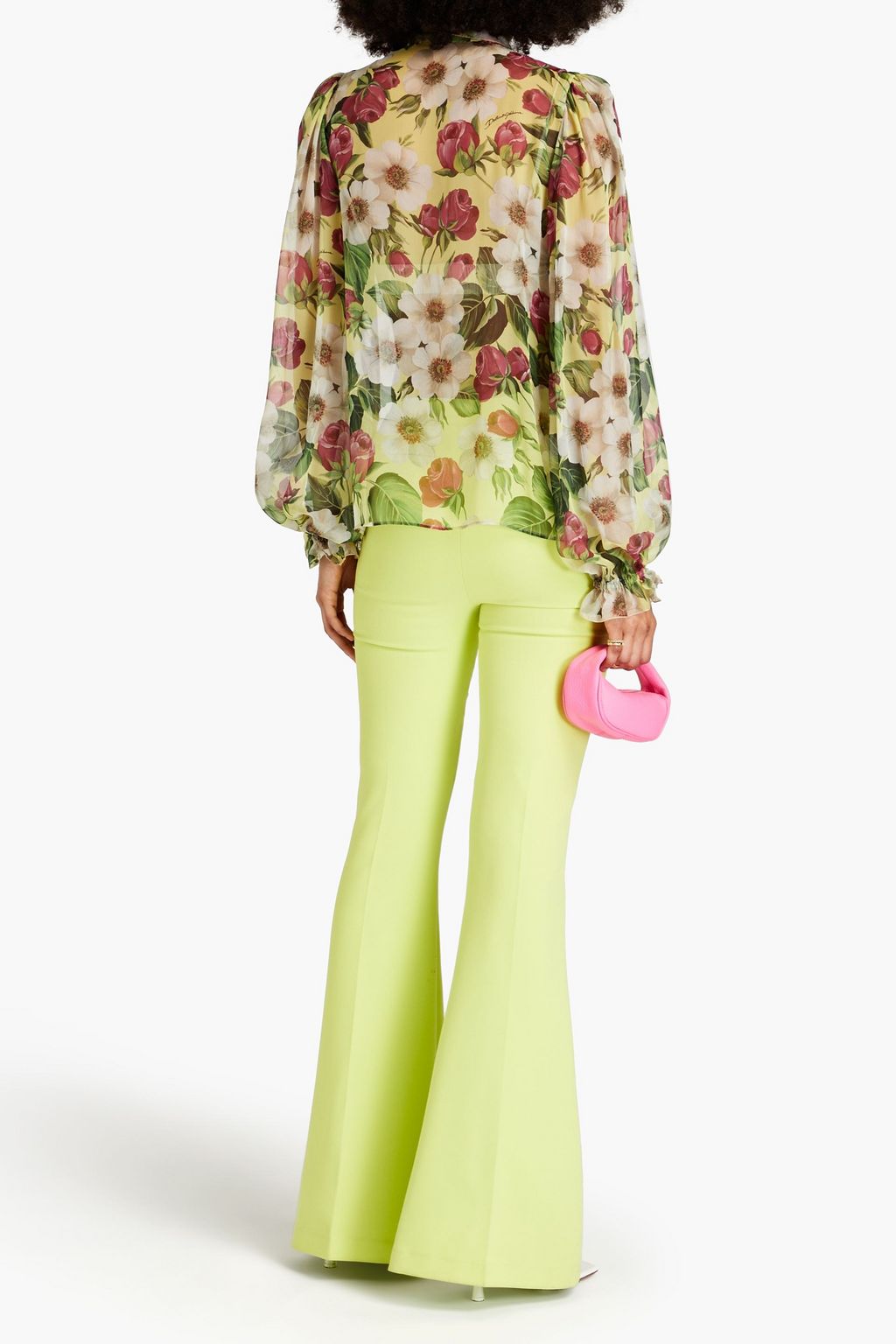 Dolce And Gabbana Pussy Bow Floral Print Silk Chiffon Blouse The Outnet