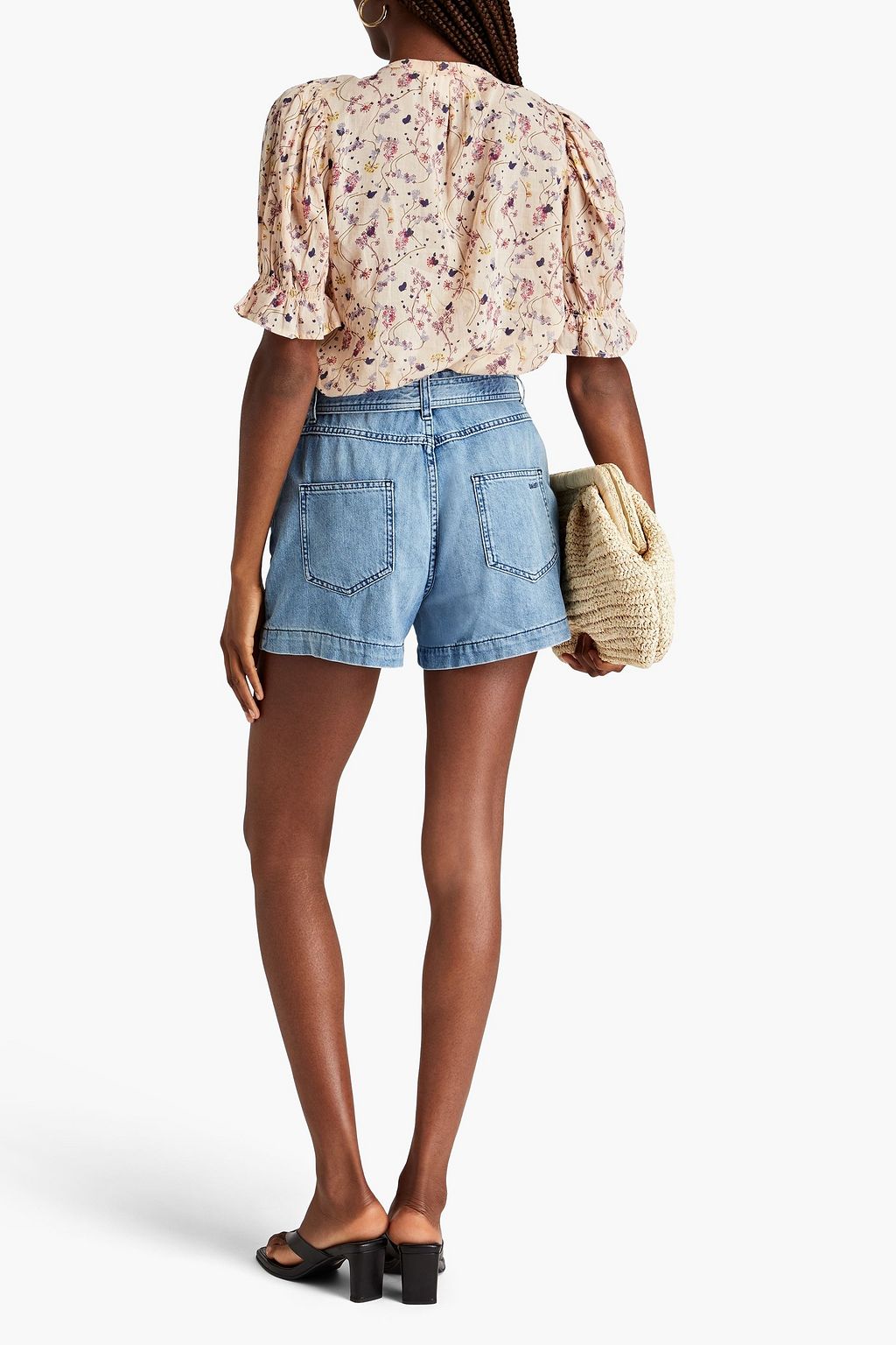 BA&SH Clark belted denim shorts | THE OUTNET