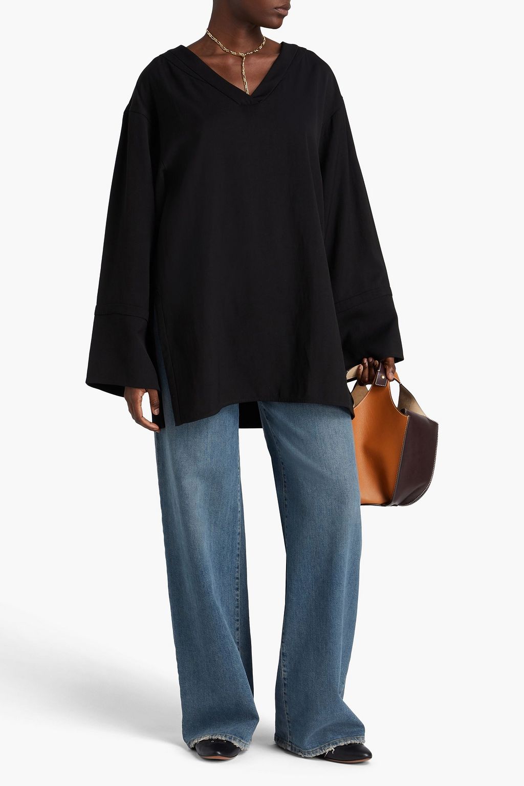 TOTEME Oversized crepe top | THE OUTNET