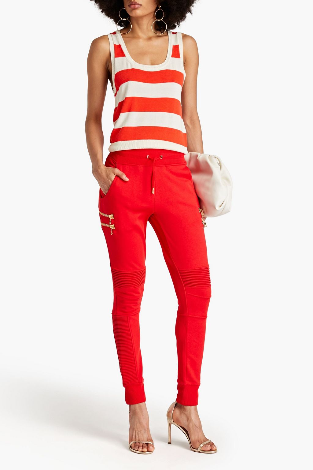 PUMA X BALMAIN French cotton-terry track pants | THE OUTNET