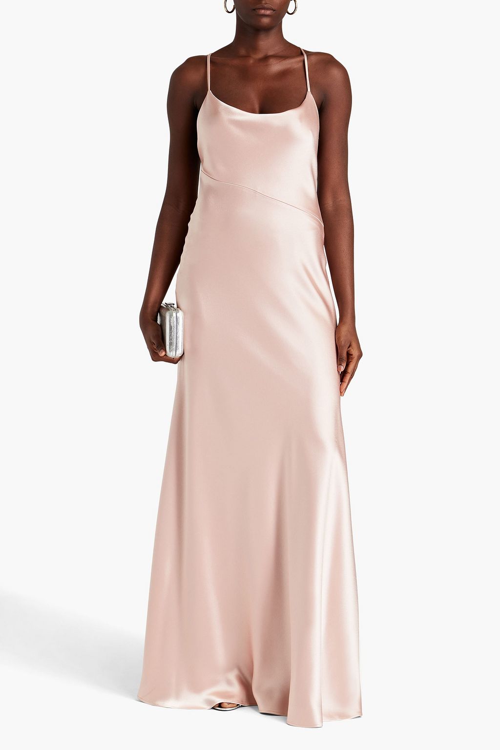 GALVAN LONDON Crepe-satin maxi slip dress | THE OUTNET