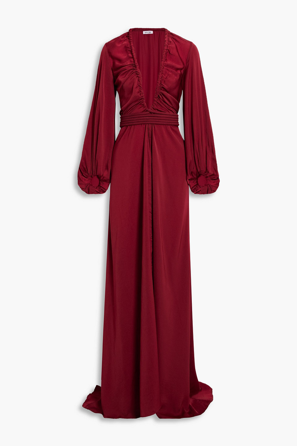 Andrea Iyamah Neema Ruby Red Robe In Claret | ModeSens