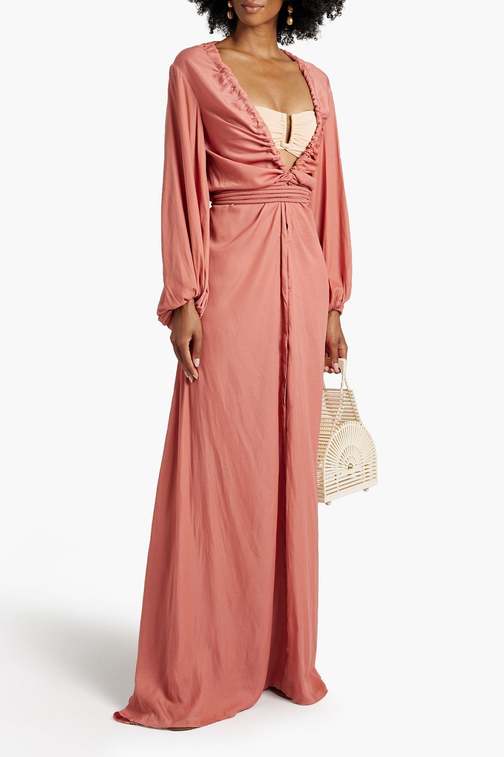 ANDREA IYAMAH Neema gathered voile maxi dress | THE OUTNET