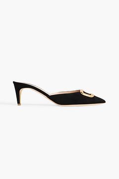 RUPERT SANDERSON Elsa embellished suede mules | THE OUTNET