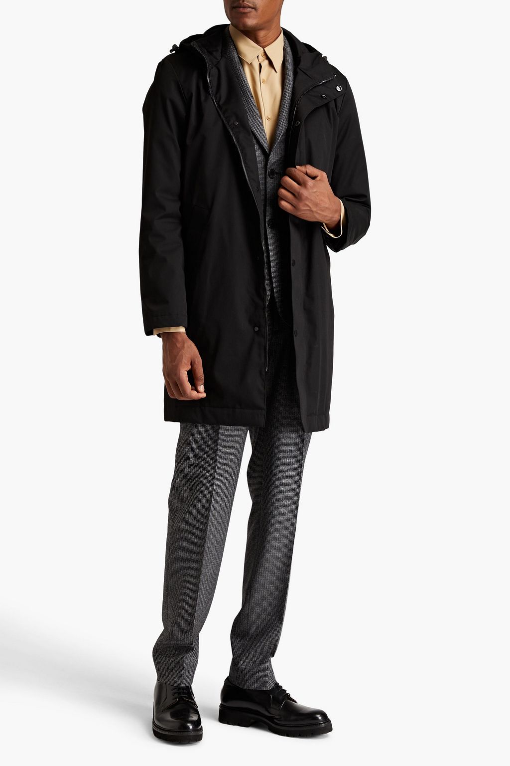 SANDRO Gabardine hooded raincoat | THE OUTNET
