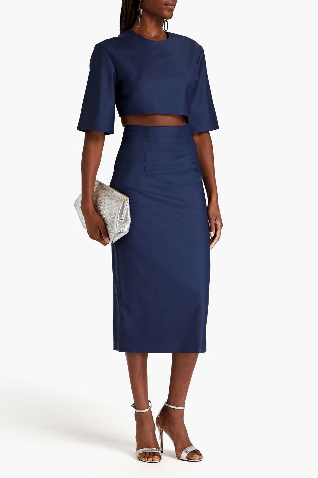 MATÉRIEL Cutout wool-blend midi dress | THE OUTNET