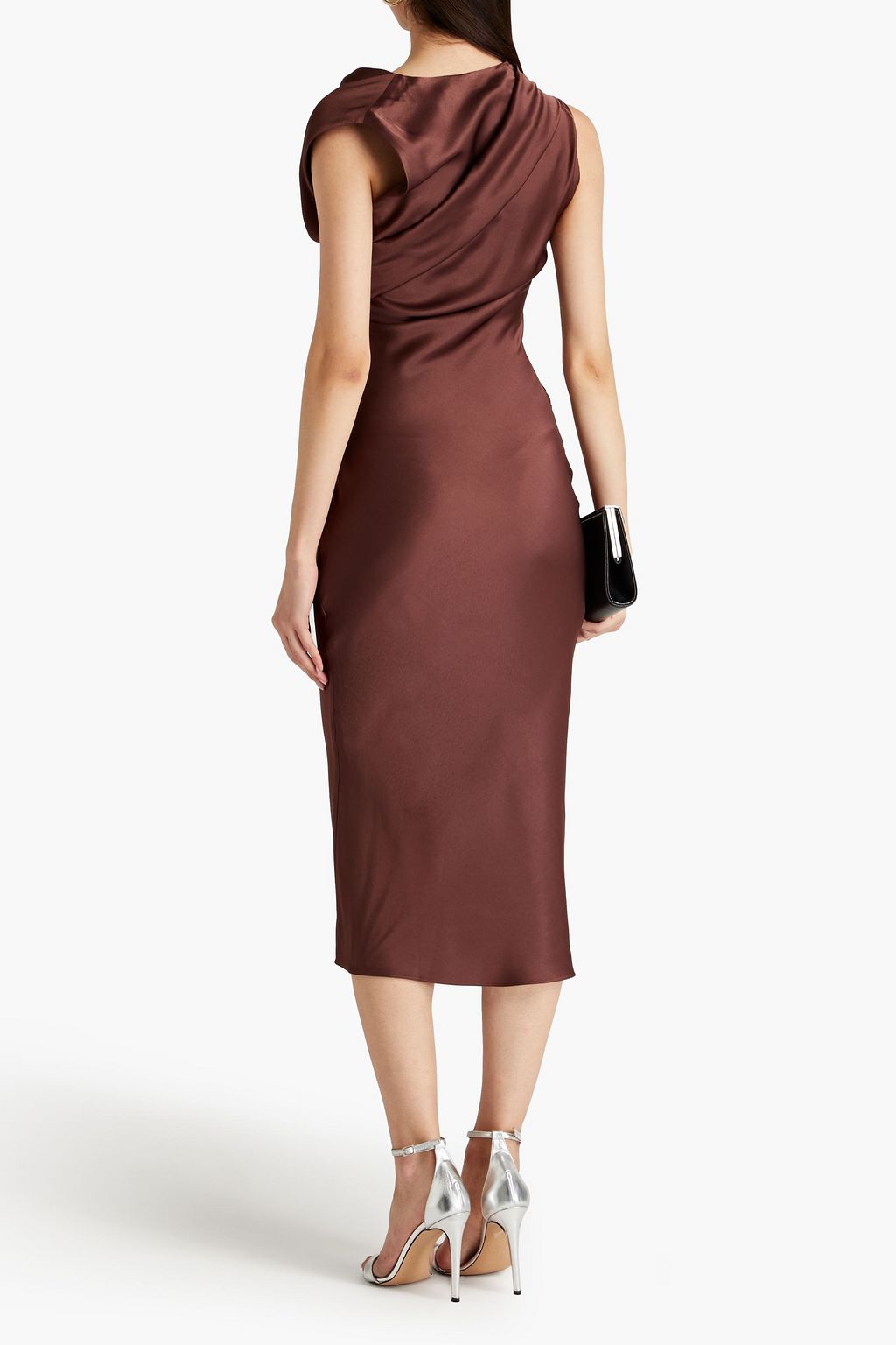MATÉRIEL Draped crepe-satin midi dress | THE OUTNET