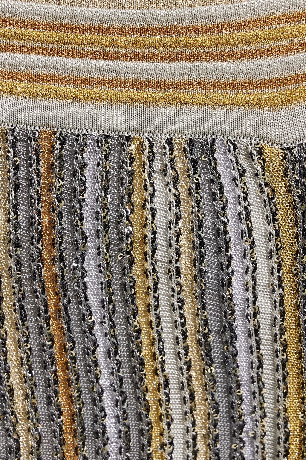 MISSONI Embellished metallic crochet-knit flared pants | THE OUTNET