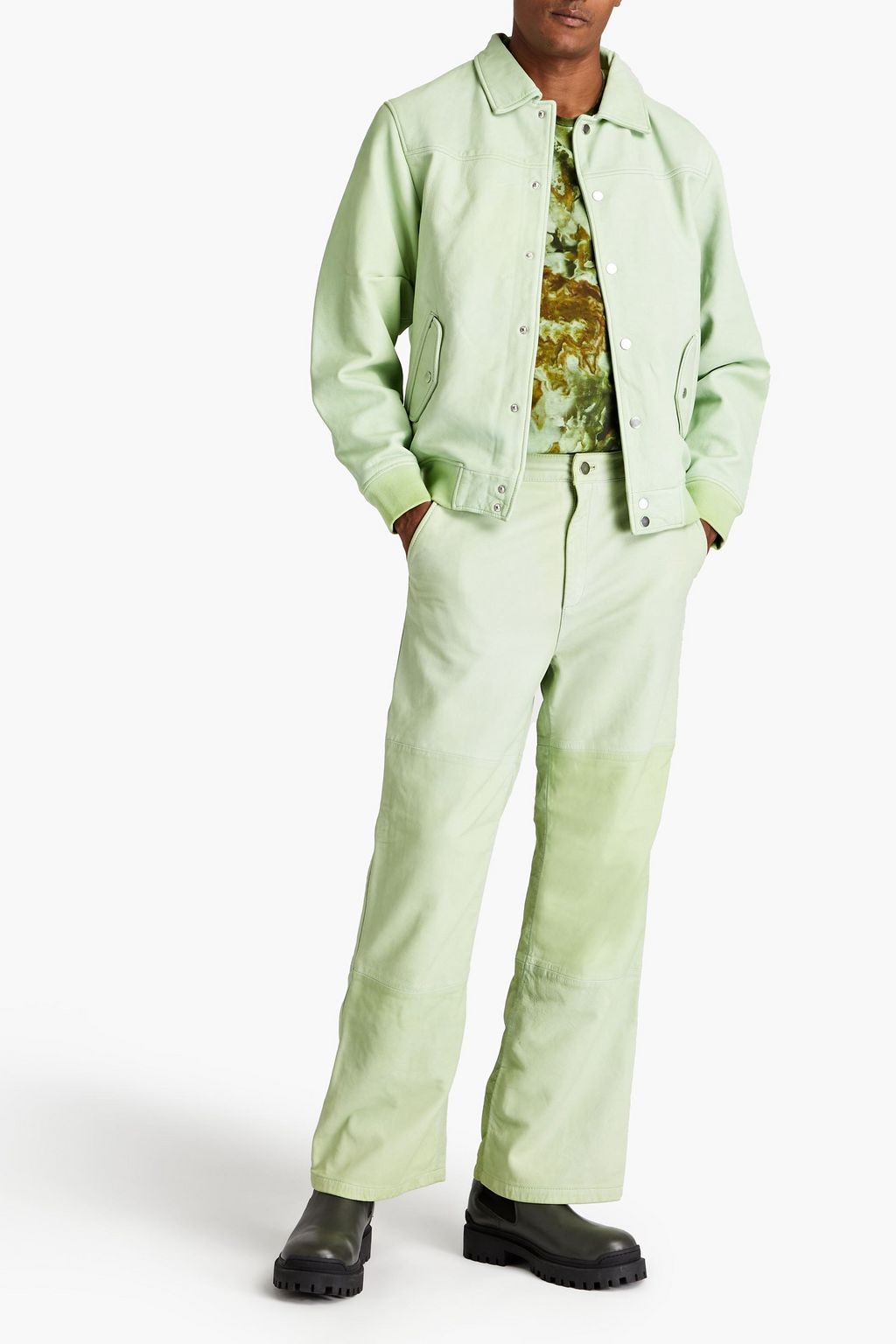 DEADWOOD Coach pebbled-leather bomber jacket | THE OUTNET