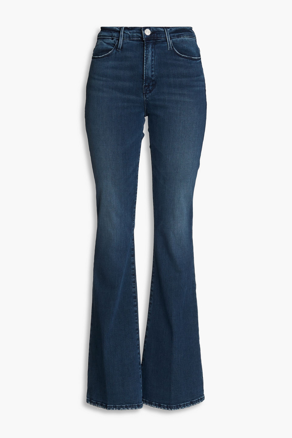Frame Le High High-rise Flared Jeans In Dark Denim | ModeSens