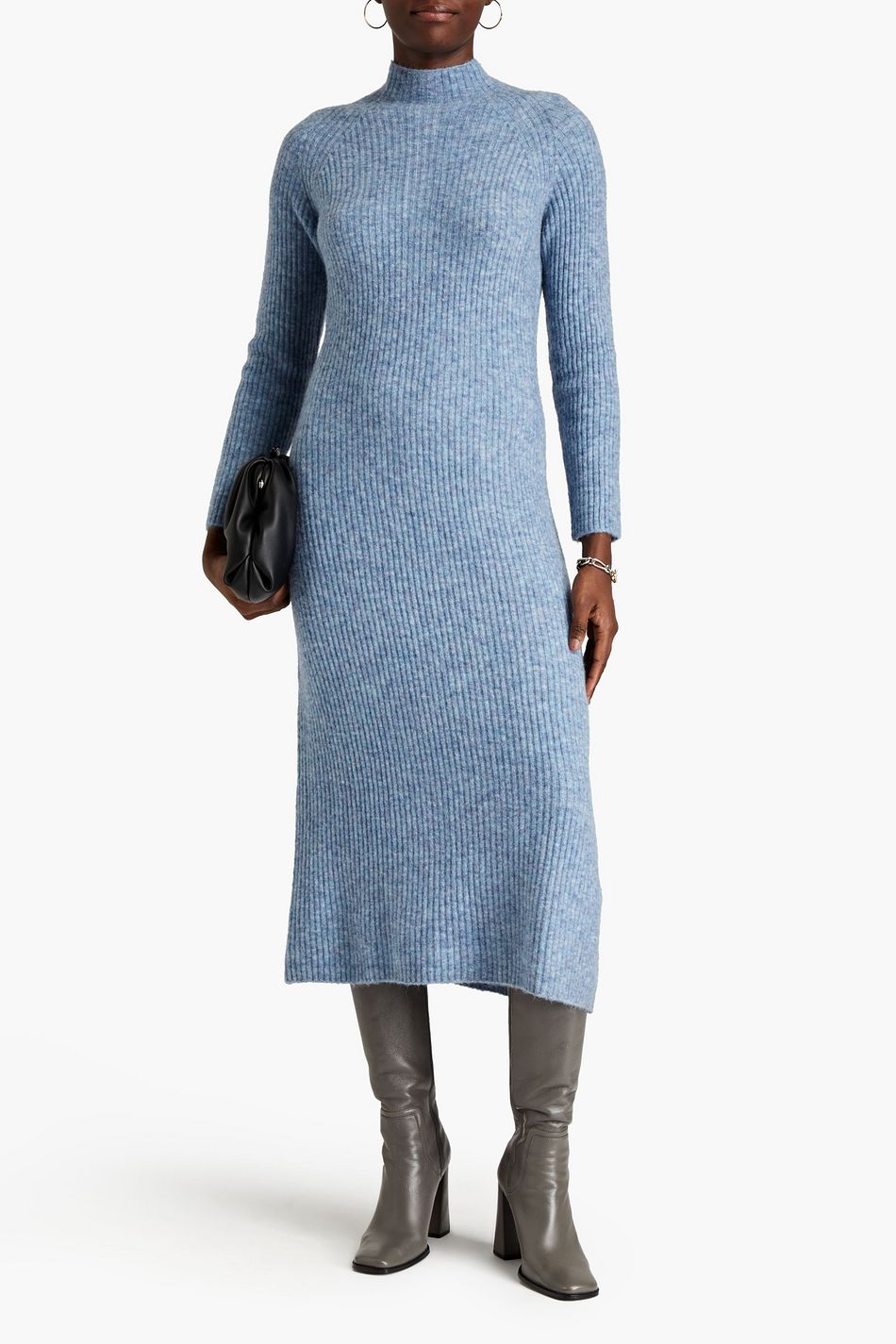 MAJE Ribbed-knit midi dress | THE OUTNET