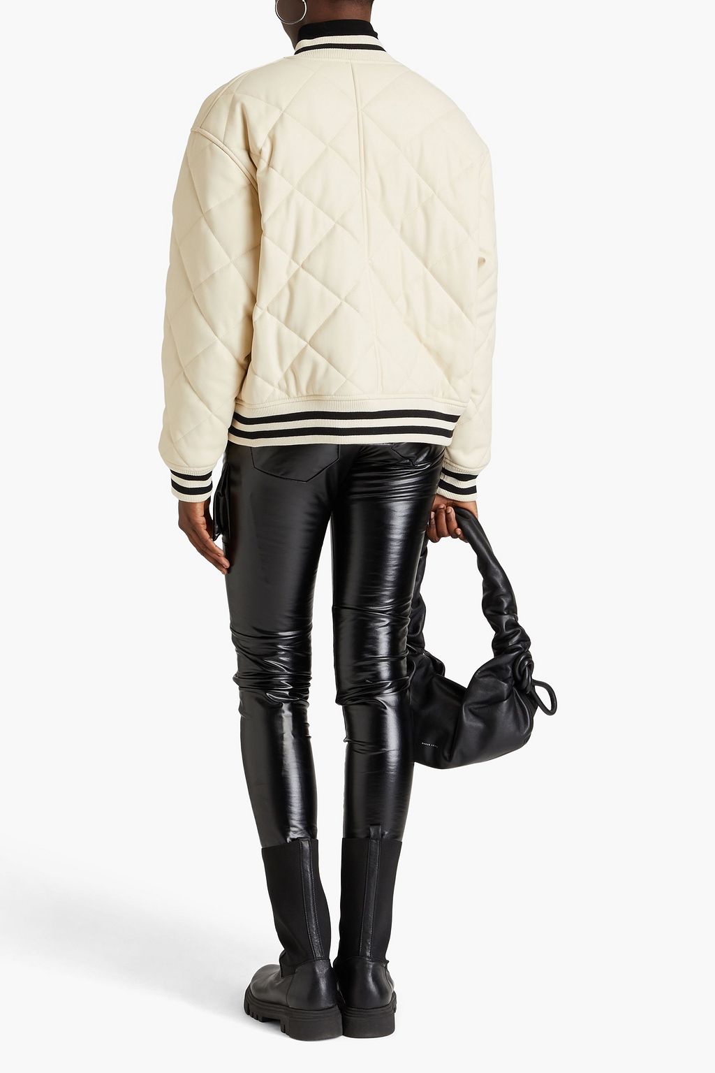 STAND STUDIO Fallon quilted faux leather bomber jacket | THE OUTNET