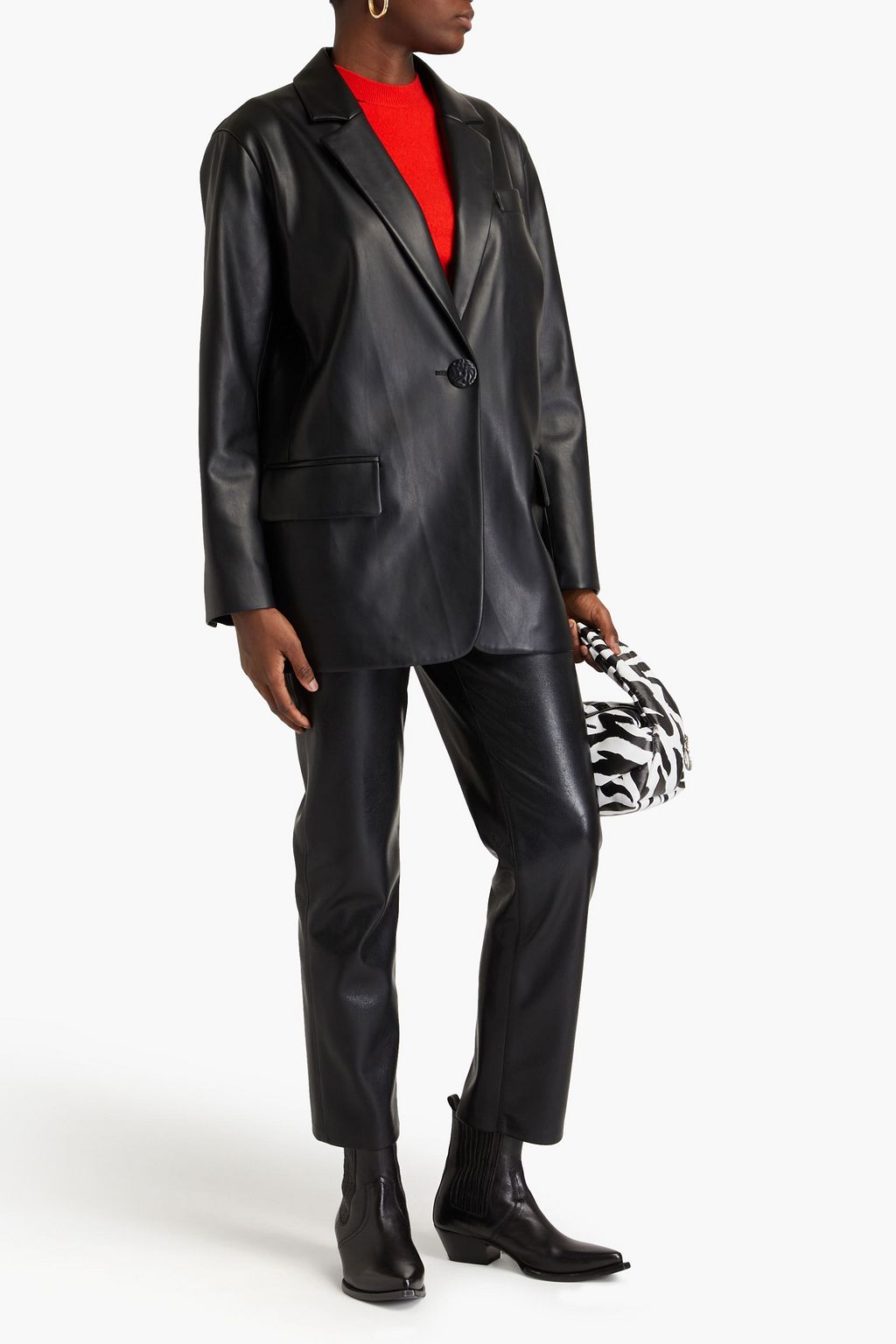 STAND STUDIO Jumbo faux leather blazer | THE OUTNET